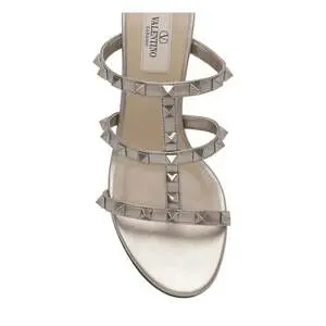 Valentino Garavani Rockstud Pump Sandals - Silver