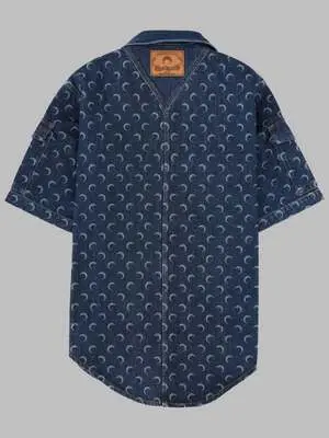MARINE SERRE Camicia In Denim Con Stampa All Over