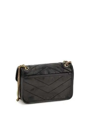 Saint Laurent Mini Niki Leather Shoulder Bag - Black
