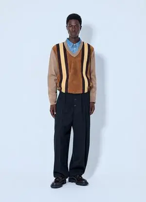 Miu Miu V-neck Sweater With Contrast Stripes