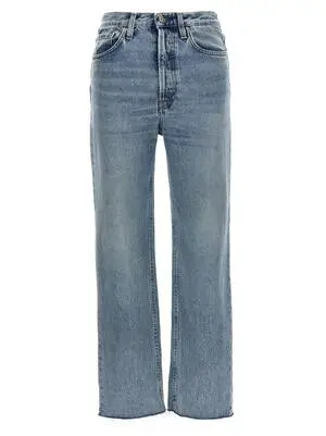 TOTEME High Waist Straight Leg Denim Jeans - Blue