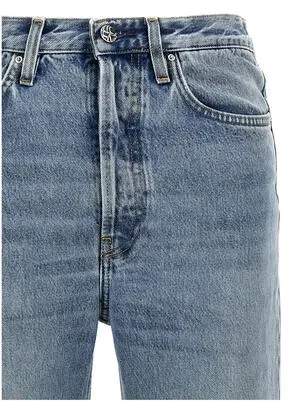 TOTEME High Waist Straight Leg Denim Jeans - Blue