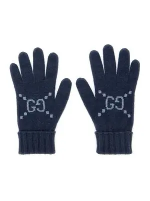 Gucci Cashmere Gloves With Gg Logo Detail - Multicolor