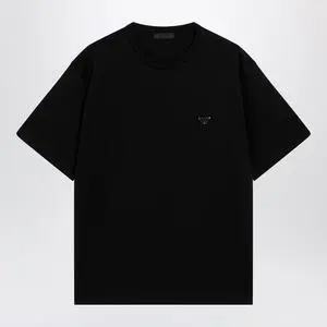 Prada Boxy Cotton Crew-neck T-shirt - Black