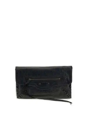 Balenciaga Le City Clutch In Lambskin - Black