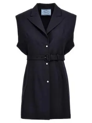 Prada Belt Wool Vest