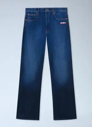 Off-White Spray Diagonal Relax Jeans - Blue