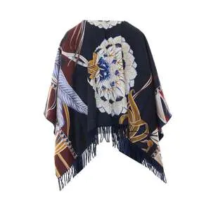 FERRAGAMO Reversible Cape With Giada Print