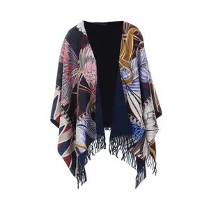 FERRAGAMO Reversible Cape With Giada Print - Multicolor