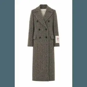 GOLDEN GOOSE Chevron Double-breasted Coat - Gray