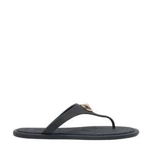 Versace Alia Rubber Flat Sandals - Black