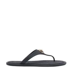Versace Alia Rubber Flat Sandals - Black