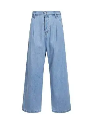 Dries Van Noten Light Blue Denim High-rise Wide-leg Jeans - Multicolor