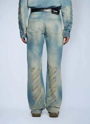 Off-White Diagonal Raw Patch 90s Skate Jeans