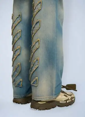 Off-White Diagonal Raw Patch 90s Skate Jeans