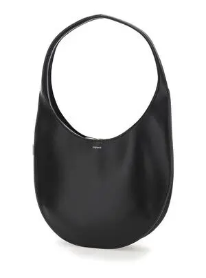 Coperni Swipe Medium' Black Shoulder Bag With Logo On Front In Leather - Multicolor