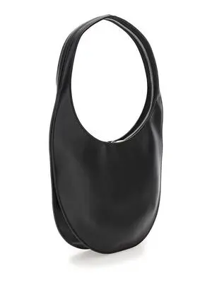 Coperni Swipe Medium' Black Shoulder Bag With Logo On Front In Leather - Multicolor