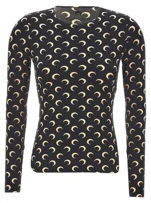 MARINE SERRE Moon Printed Jersey T-shirt - Black