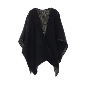 FERRAGAMO Gancini Reversible Poncho - Black