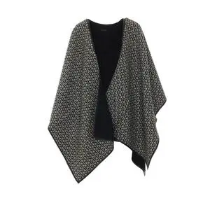 FERRAGAMO Gancini Poncho - Black