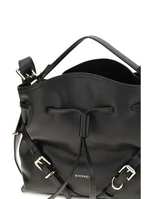 Givenchy Small Voyou Bucket Handbag In Glossy Leather - Black