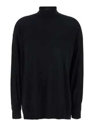 Max Mara S 'livia' Sweater With High Neck In Wool - Black