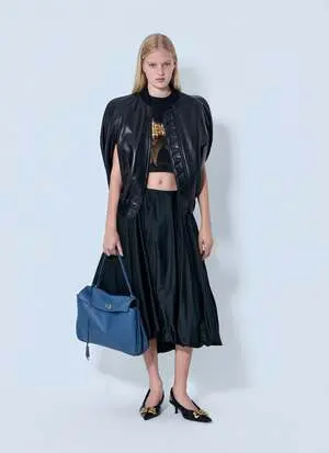 Balenciaga Structured Leather Bomber Jacket