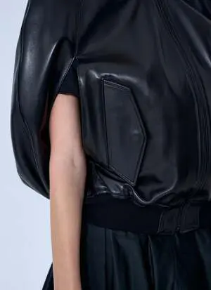 Balenciaga Structured Leather Bomber Jacket