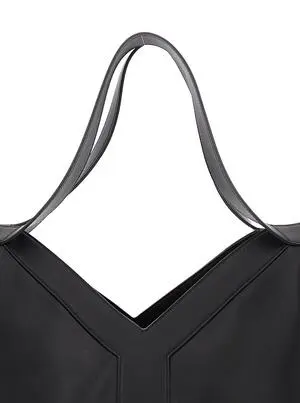 Saint Laurent Tote Bag With Two Top Handles And Hook Closure In Leather - Black