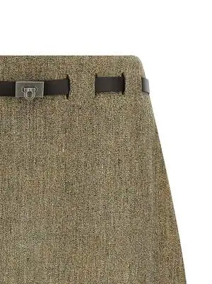 FERRAGAMO Gancini' Belt Skirt