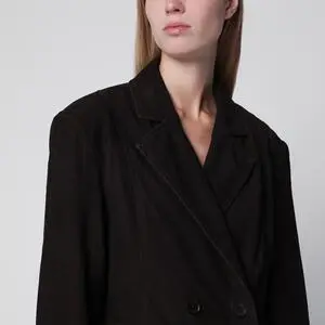 ROTATE BY BIRGER CHRISTENSEN Suede Double-breasted Coat - Brown