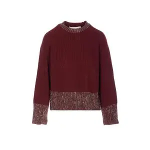 GOLDEN GOOSE Embroidered Rhinestones Sweater - Red
