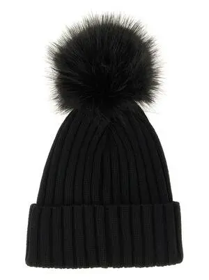 Moncler Pompon Wool Beanie - Black