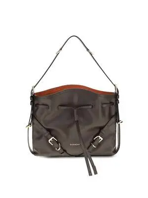 Givenchy Small Voyou Bucket Handbag In Glossy Leather - Brown