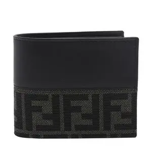 Fendi Ff Jacquard Bifold Wallet - Black
