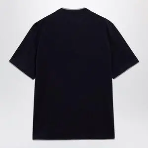 Brunello Cucinelli Crew-neck Cotton Jersey T-shirt With Faux Layering, Cobalt - Blue