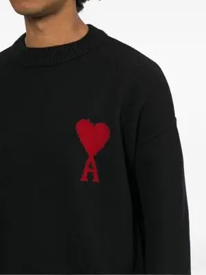 AMI Paris De Coeur Wool Crewneck Sweater