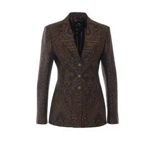 Etro Paisley Print Single Breasted Jacket - Brown