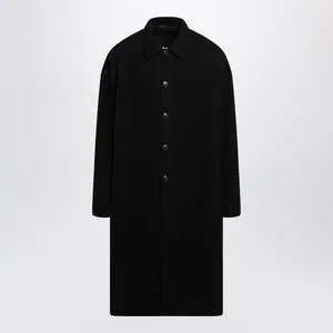Rick Owens Long Single-breasted Virgin Wool Coat - Black