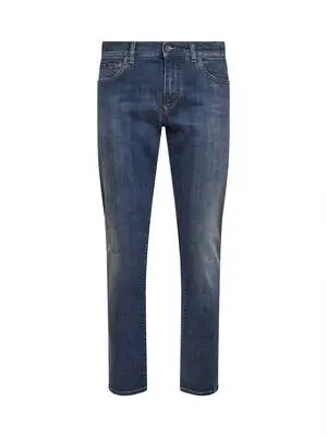 Dolce & Gabbana Blue Stretch Cotton Denim Slim Jeans - Multicolor