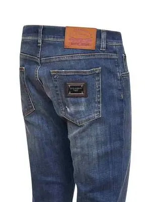 Dolce & Gabbana Blue Stretch Cotton Denim Slim Jeans