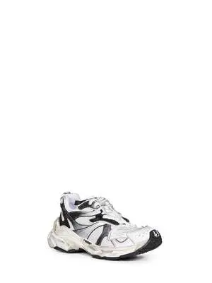 Balenciaga White And Black Mesh And Nylon Runner Sneakers