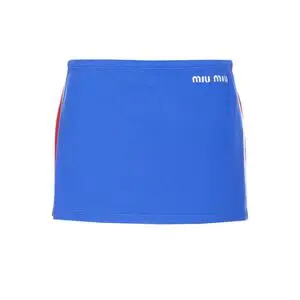 Miu Miu Logo Mini Skirt - Blue