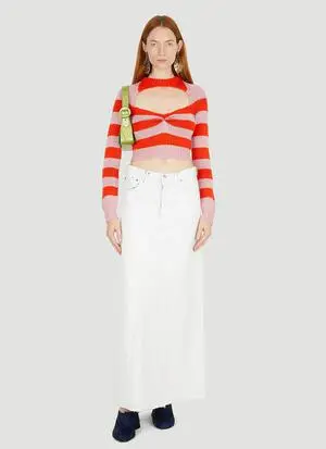 Marni Striped Knit Cut Out Top - Pink