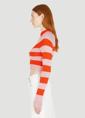Marni Striped Knit Cut Out Top - Pink
