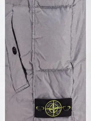 Stone Island Crinkled Stand Collar Sleeveless Coat - Multicolor