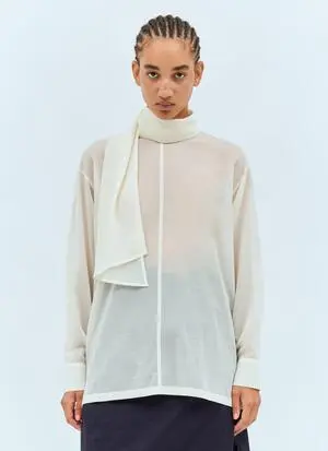 Issey Miyake Sheer Shirt With Shawl - Cream