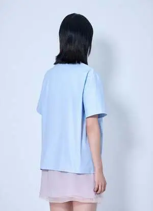 Miu Miu Short-sleeve Cotton Poplin Shirt - Blue