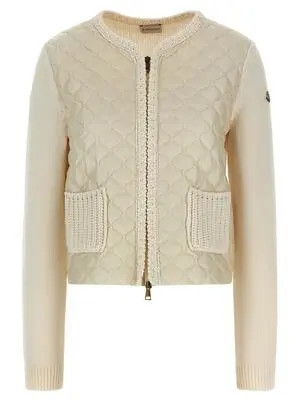Moncler Padded Cardigan - Cream
