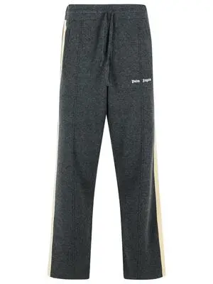 Palm Angels Dark Grey Wool Blend Trousers - Gray